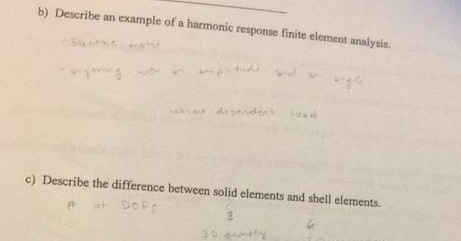 Solved b) Describe an example of a harmonic response finite | Chegg.com