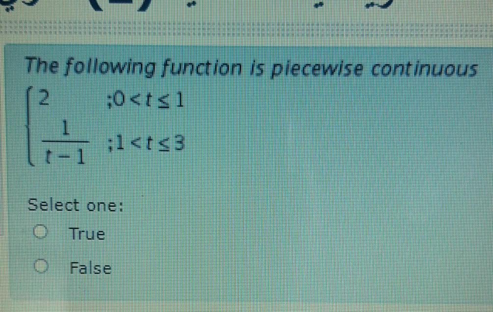 Solved The following function is piecewise continuous 30 | Chegg.com