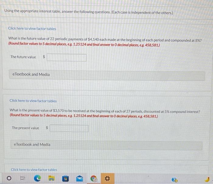 Solved Using the appropriate interest table, answer the | Chegg.com