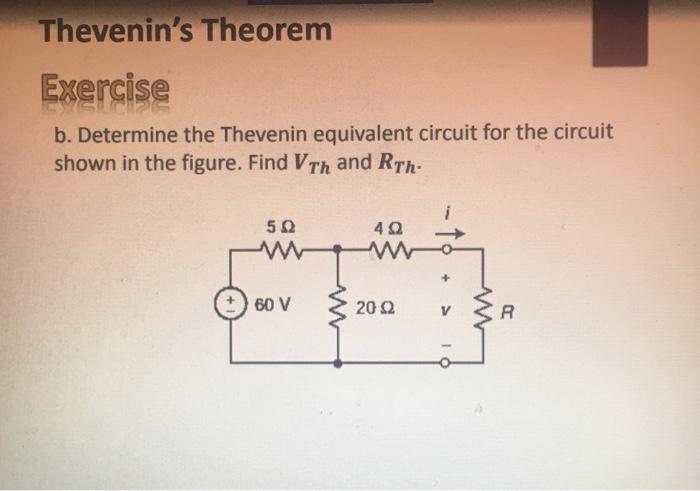Solved Thevenin's Theorem Exercise a. Determine the Thevenin | Chegg.com