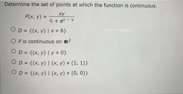 Solved Determine the set of points at which the function is | Chegg.com