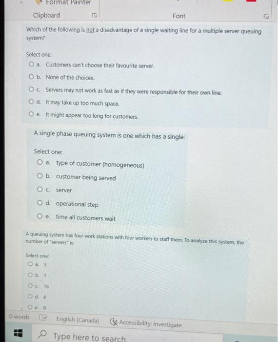 Solved Format Painter Clipboard Font Which of the following | Chegg.com