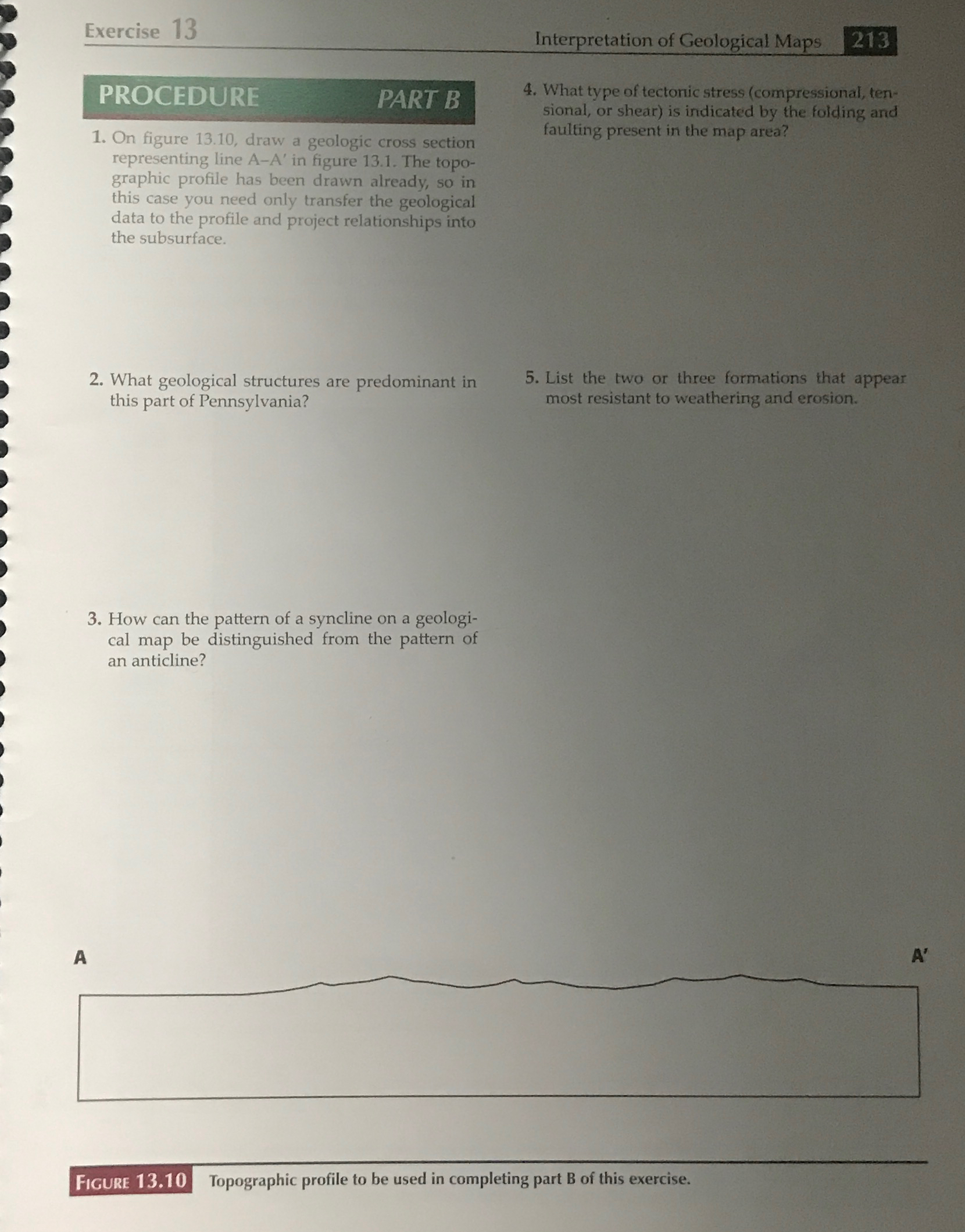 Solved Exercise 13Interpretation of Geological | Chegg.com