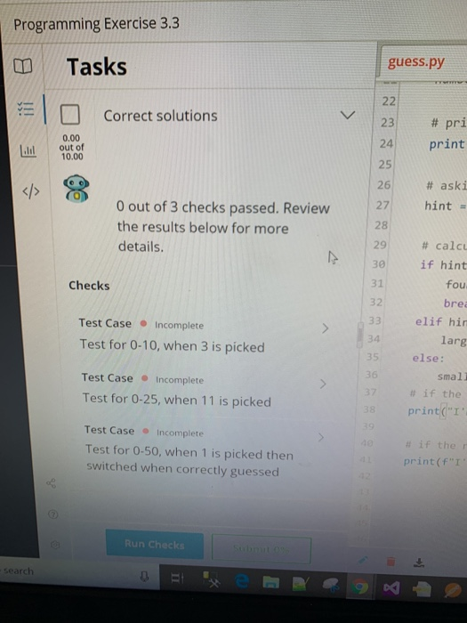 Programming Exercise 3.3 guess.py Instructions | Chegg.com