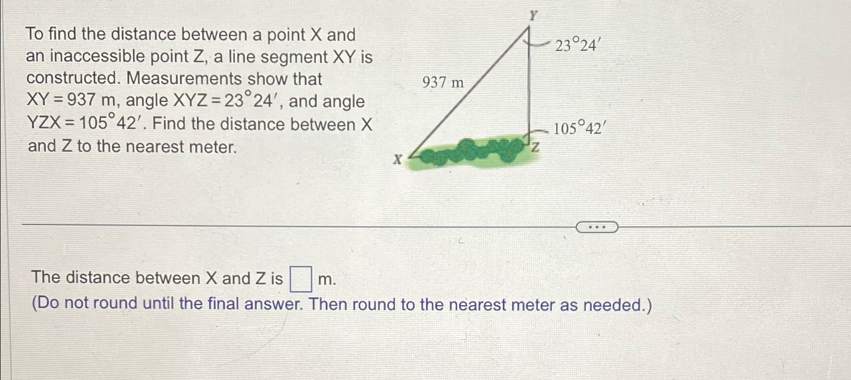 Solved To find the distance between a point x ﻿and an | Chegg.com
