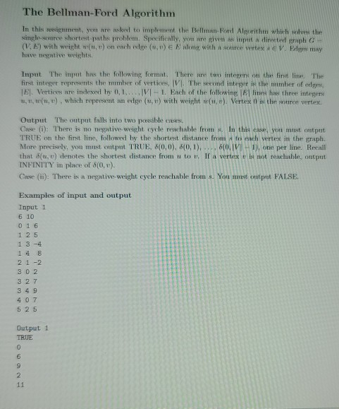Solved The Bellman-Ford Algorithm In this unit yarnsked to | Chegg.com
