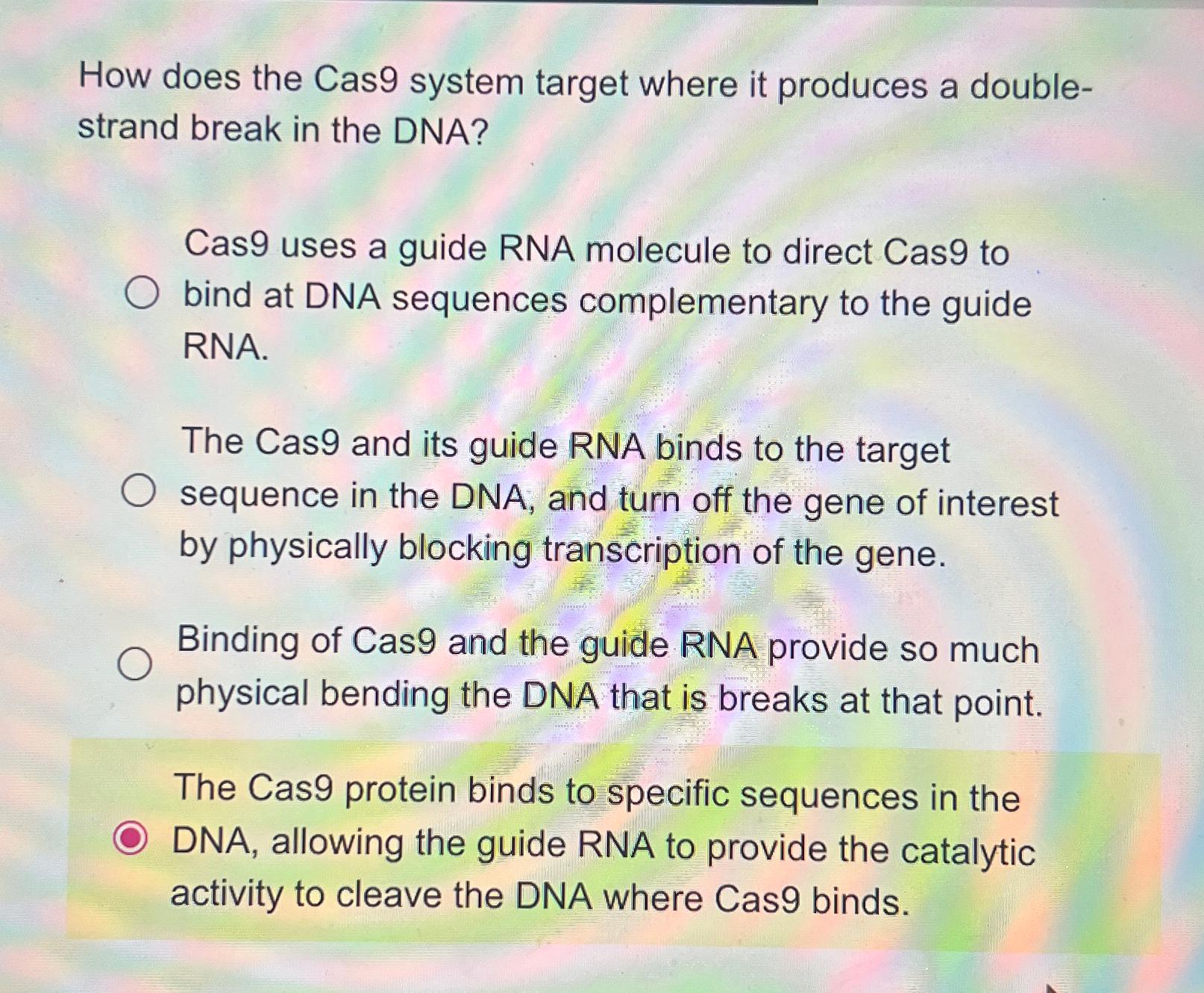 Solved How does the Cas 9 ﻿system target where it produces a | Chegg.com