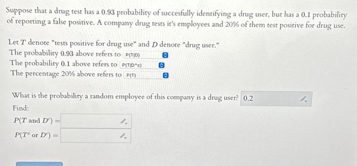 Solved Suppose that a drug test has a 0.93 probability of | Chegg.com