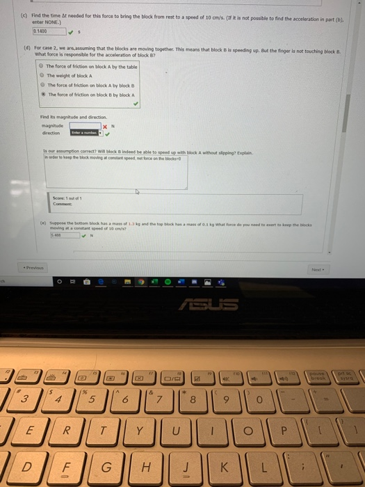 Solved Pushing a Block On a Block - Quantitative A heavy | Chegg.com
