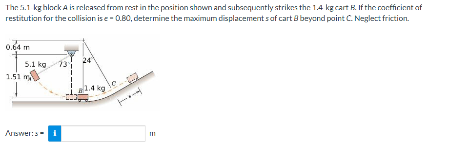 The 5.1-kg ﻿block A is ﻿released from rest in ﻿the | Chegg.com