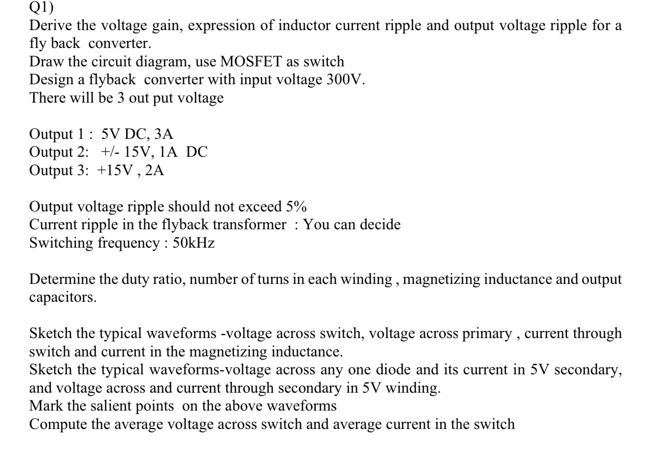 Solved Q1)Derive the voltage gain, expression of inductor | Chegg.com