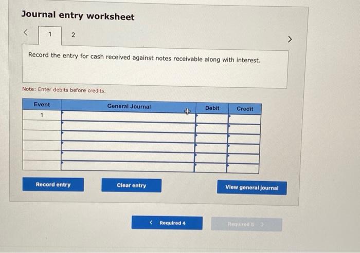Solved Journal entry worksheet Record the entry for cash | Chegg.com