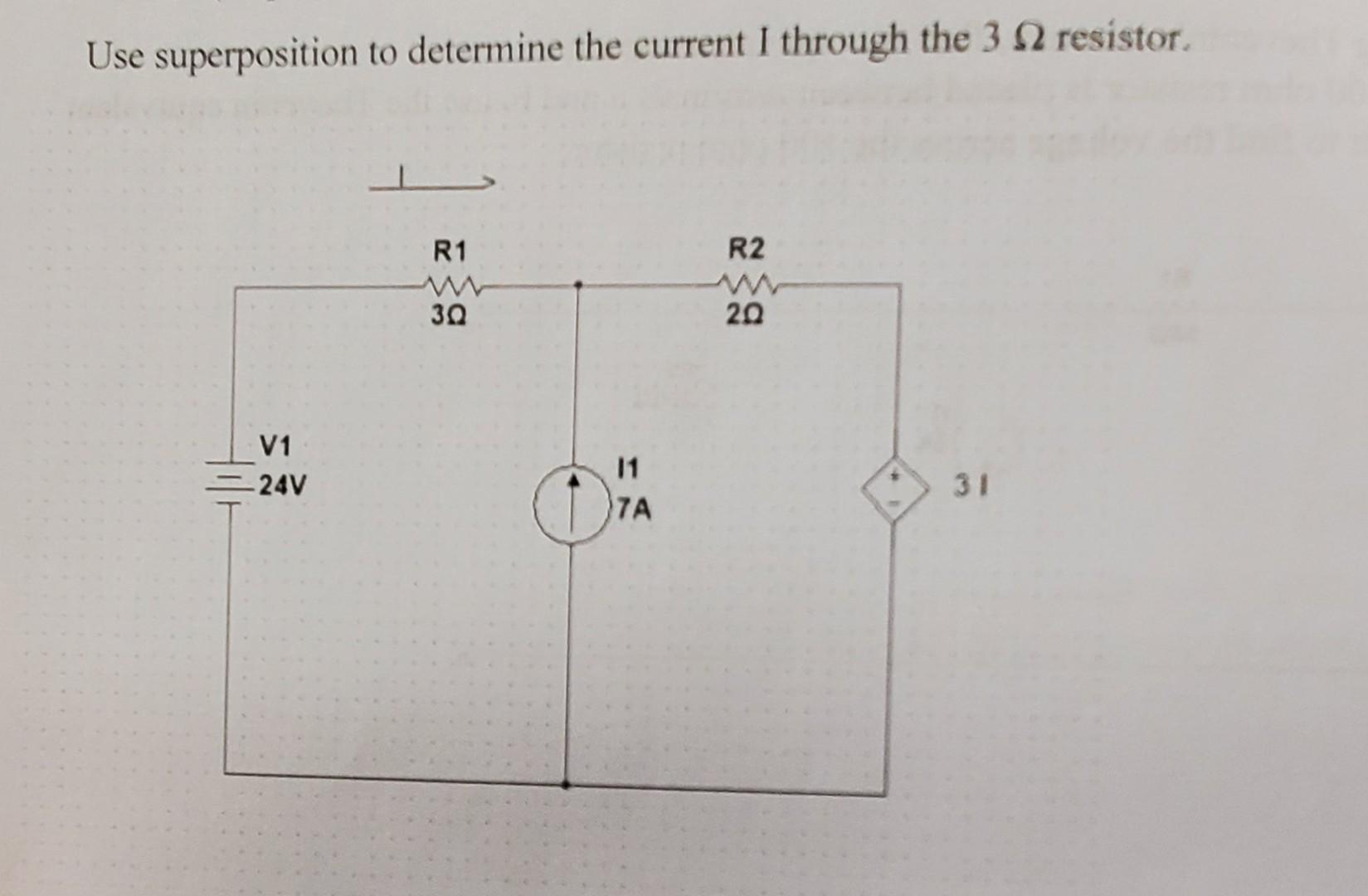 Solved Use superposition to determine the current I through | Chegg.com