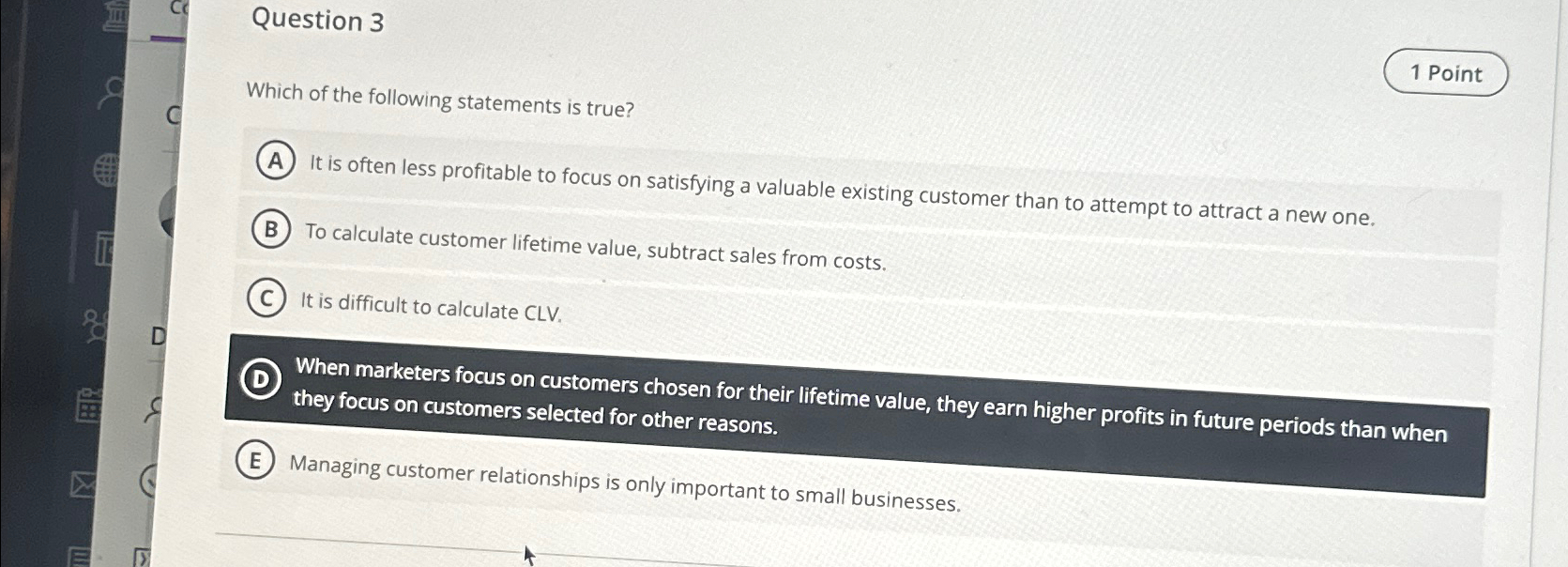 Solved Question 31 ﻿PointWhich of the following statements | Chegg.com