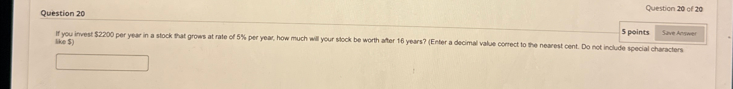 Solved Question 20Question 20 of 205 pointsIf you invest | Chegg.com Solved Question 20Question 20 of 205 pointsIf you invest | Chegg.com