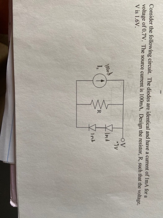 Solved Consider the following circuit. The diodes are | Chegg.com