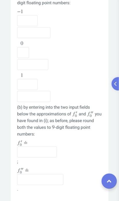Solved (Numerical Differentiation). Consider the function | Chegg.com