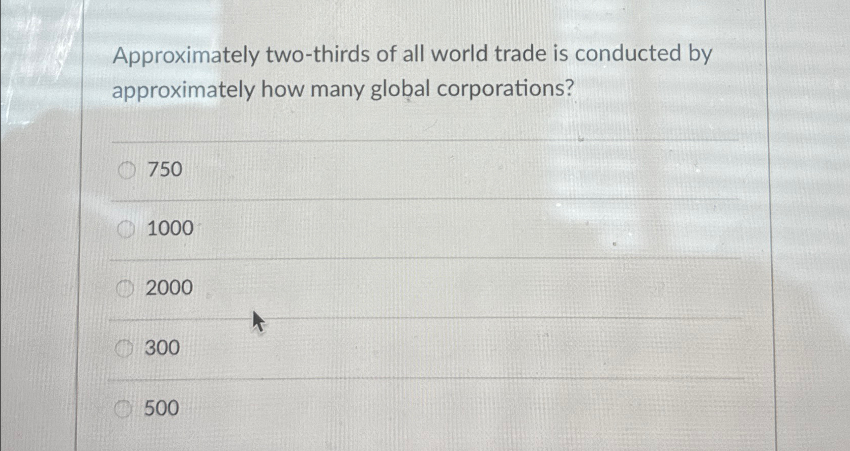 Solved Approximately two-thirds of all world trade is | Chegg.com