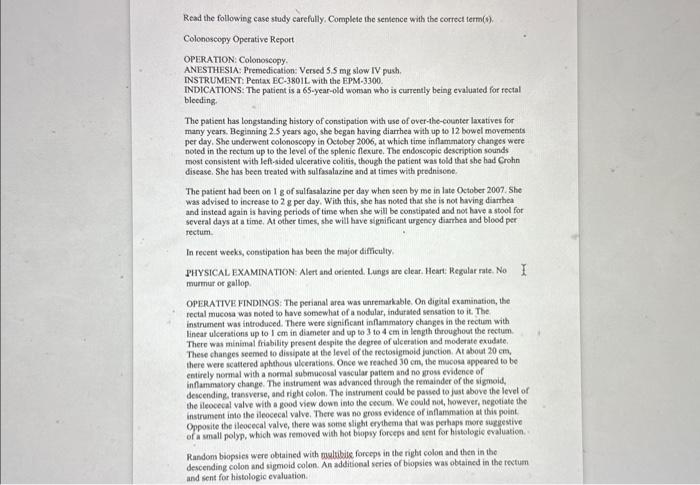 Solved Read the following case study carefully, Complete the | Chegg.com