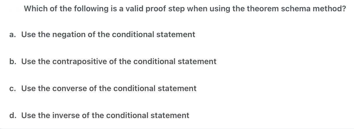 Solved Which of the following is a valid proof step when | Chegg.com