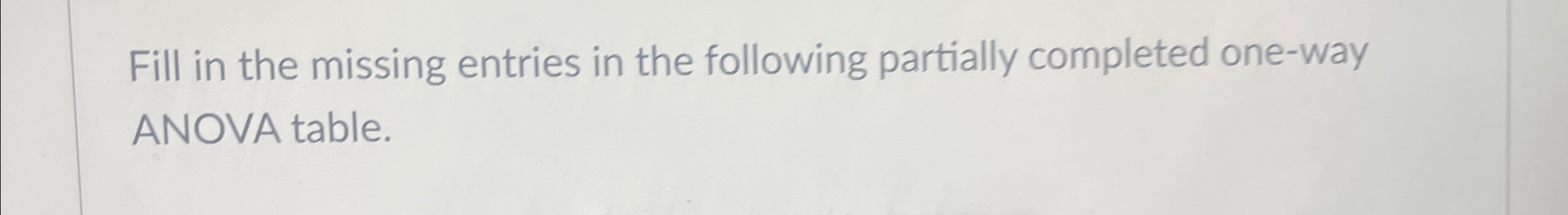 Fill in the missing entries in the following | Chegg.com