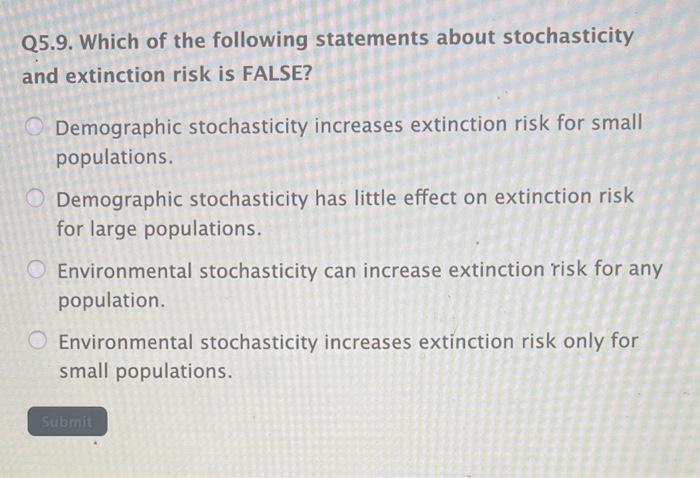 Solved Q5.9. Which of the following statements about | Chegg.com