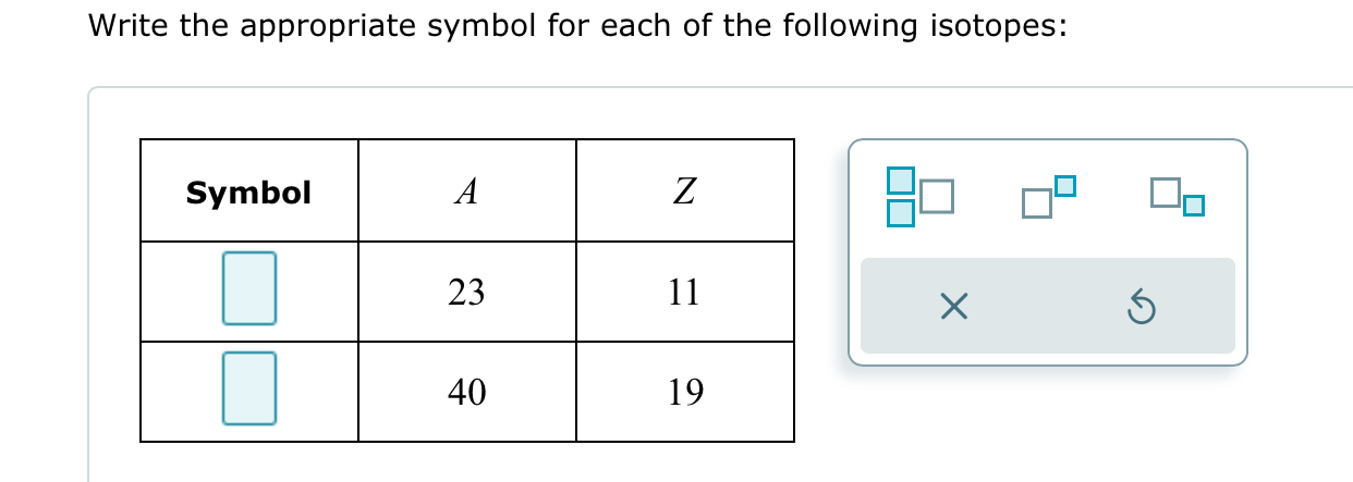 Solved Write the appropriate symbol for each of the | Chegg.com