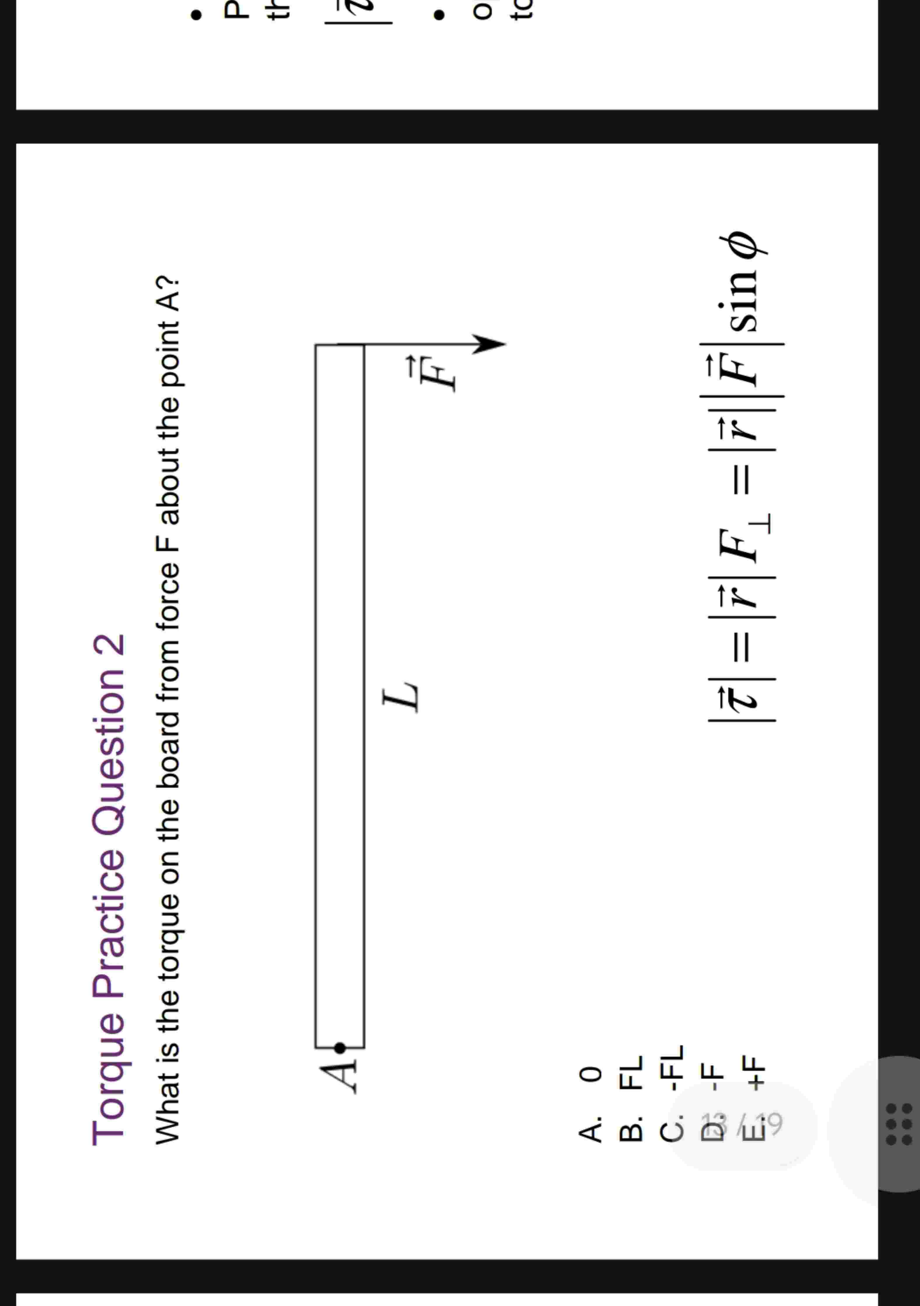 Solved Torque Practice Question 2What is ﻿the torque on ﻿the | Chegg.com