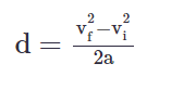 Solved d=vf2-vi22awhat formula is this equation derived | Chegg.com