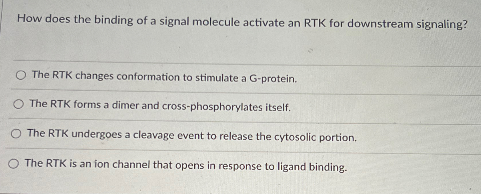 Solved How does the binding of a signal molecule activate an | Chegg.com