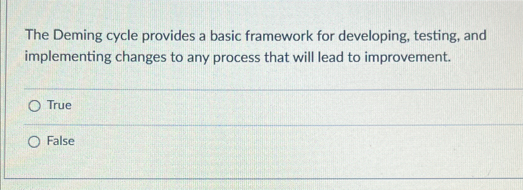Solved The Deming cycle provides a basic framework for | Chegg.com
