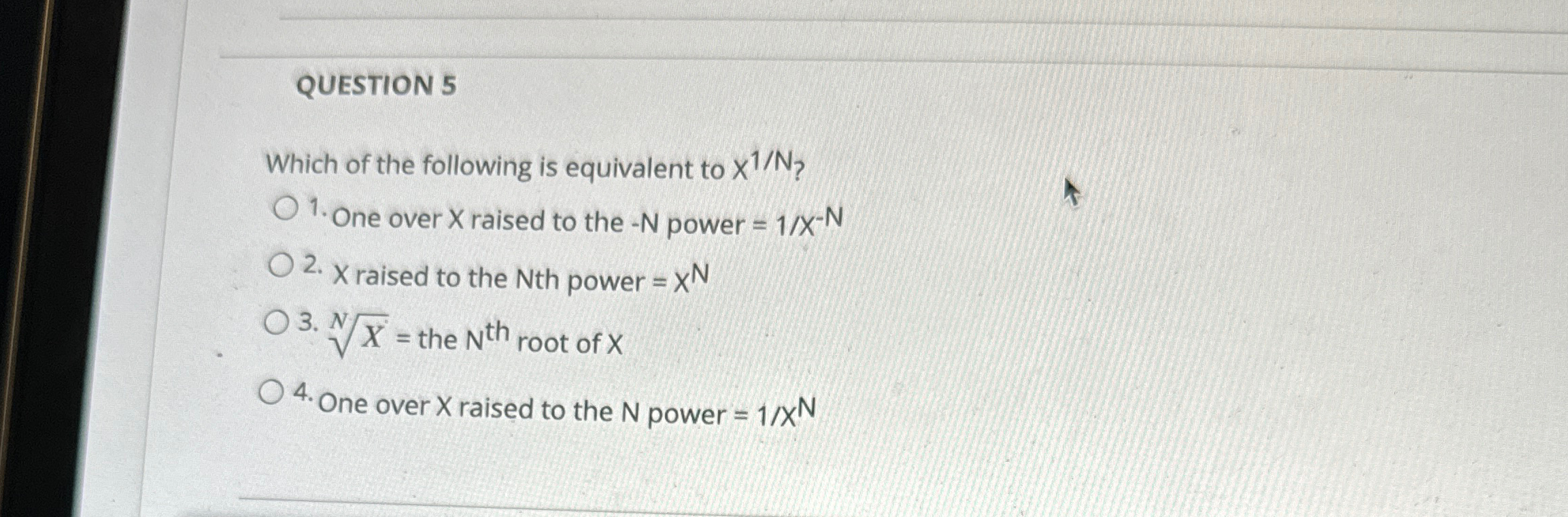 Solved QUESTION 5Which of the following is equivalent to | Chegg.com