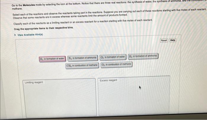 Solved Go to the Molecules mode by selecting the loon af the | Chegg.com