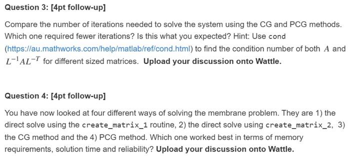Solved Matlab Preconditioned Conjugate Gradient Method I | Chegg.com