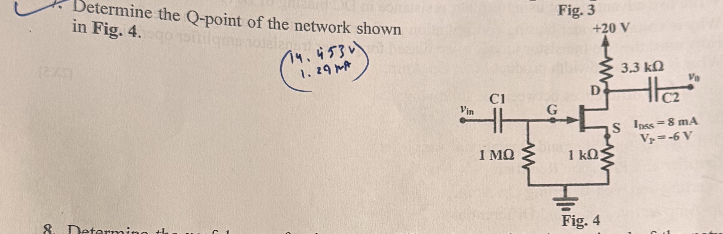 Solved Determine the Q-point of the network shown in Fig. | Chegg.com