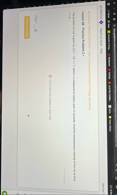 Solved gradarius - ﻿Reportanissue HelpMarisol T.My courses / | Chegg.com