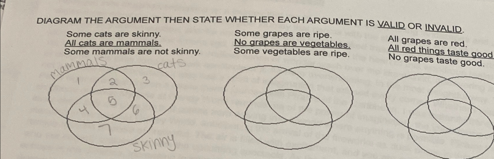 DIAGRAM THE ARGUMENT THEN STATE WHETHER EACH ARGUMENT | Chegg.com