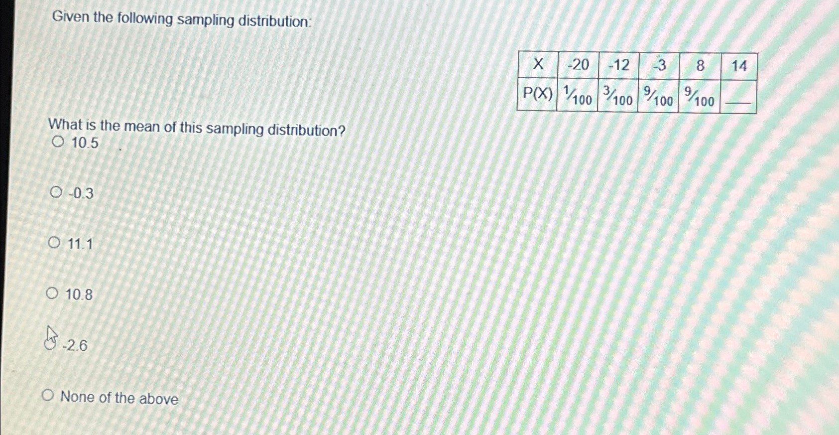 Solved Given the following sampling | Chegg.com