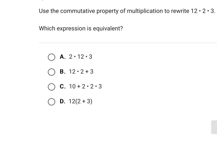Solved Use the commutative property of multiplication to | Chegg.com