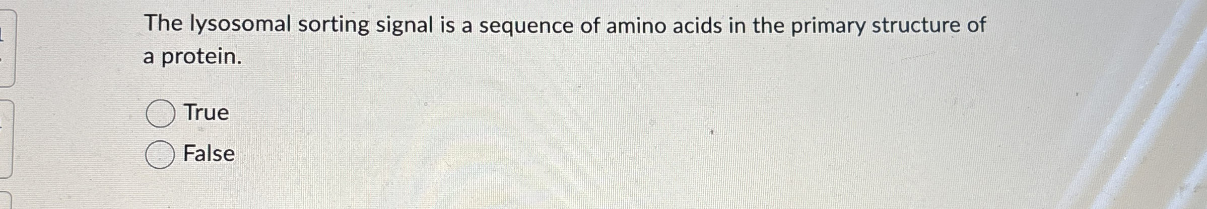 Solved The lysosomal sorting signal is a sequence of amino | Chegg.com