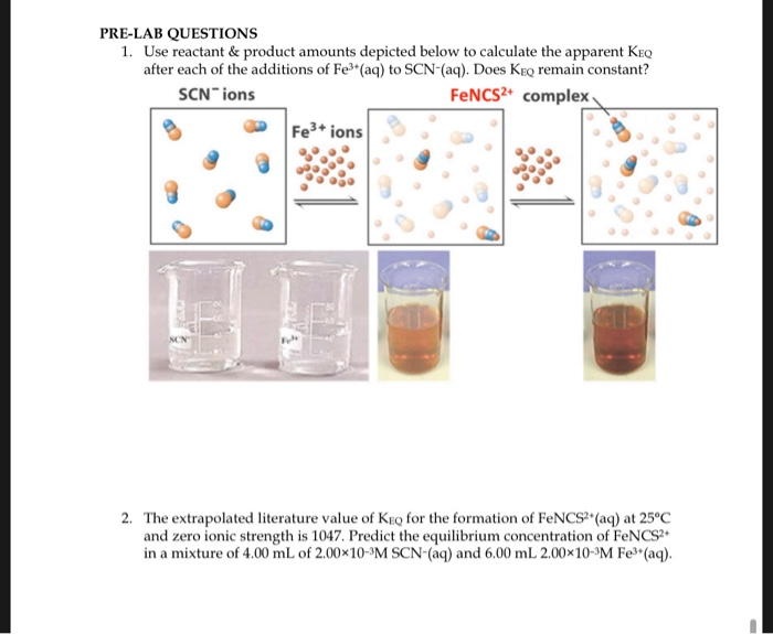 Solved PRE-LAB QUESTIONS 1. Use reactant & product amounts | Chegg.com