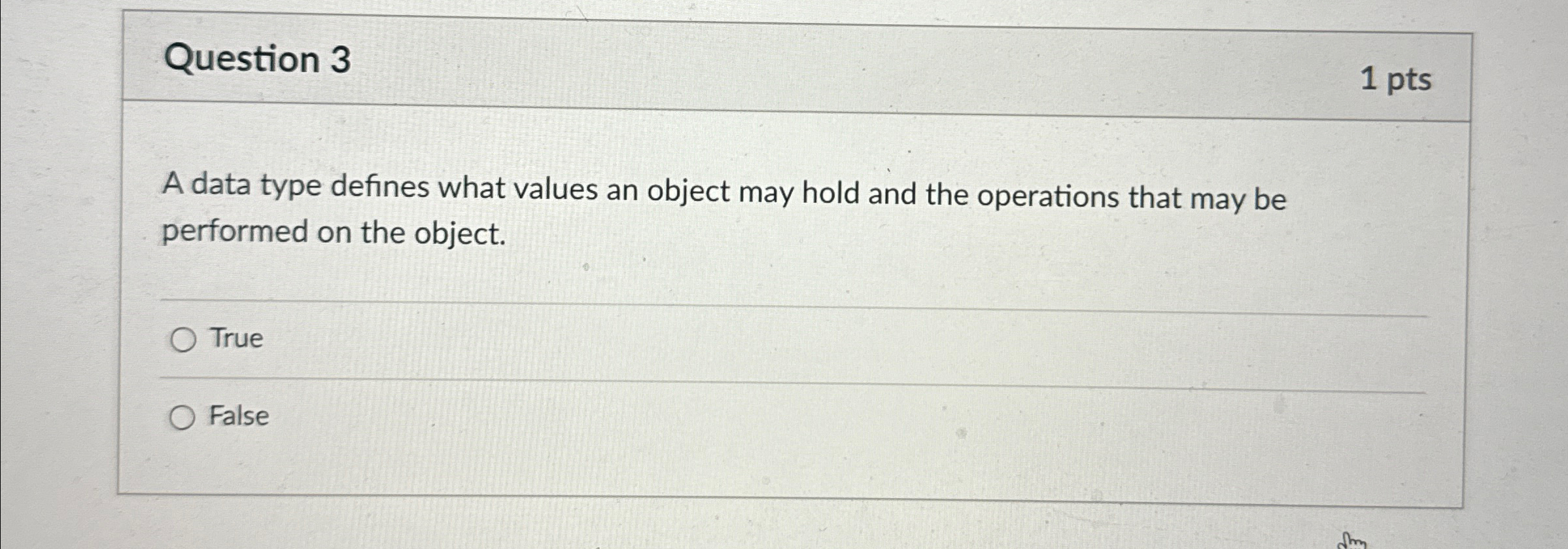 Solved Question 31 ﻿ptsA data type defines what values an | Chegg.com