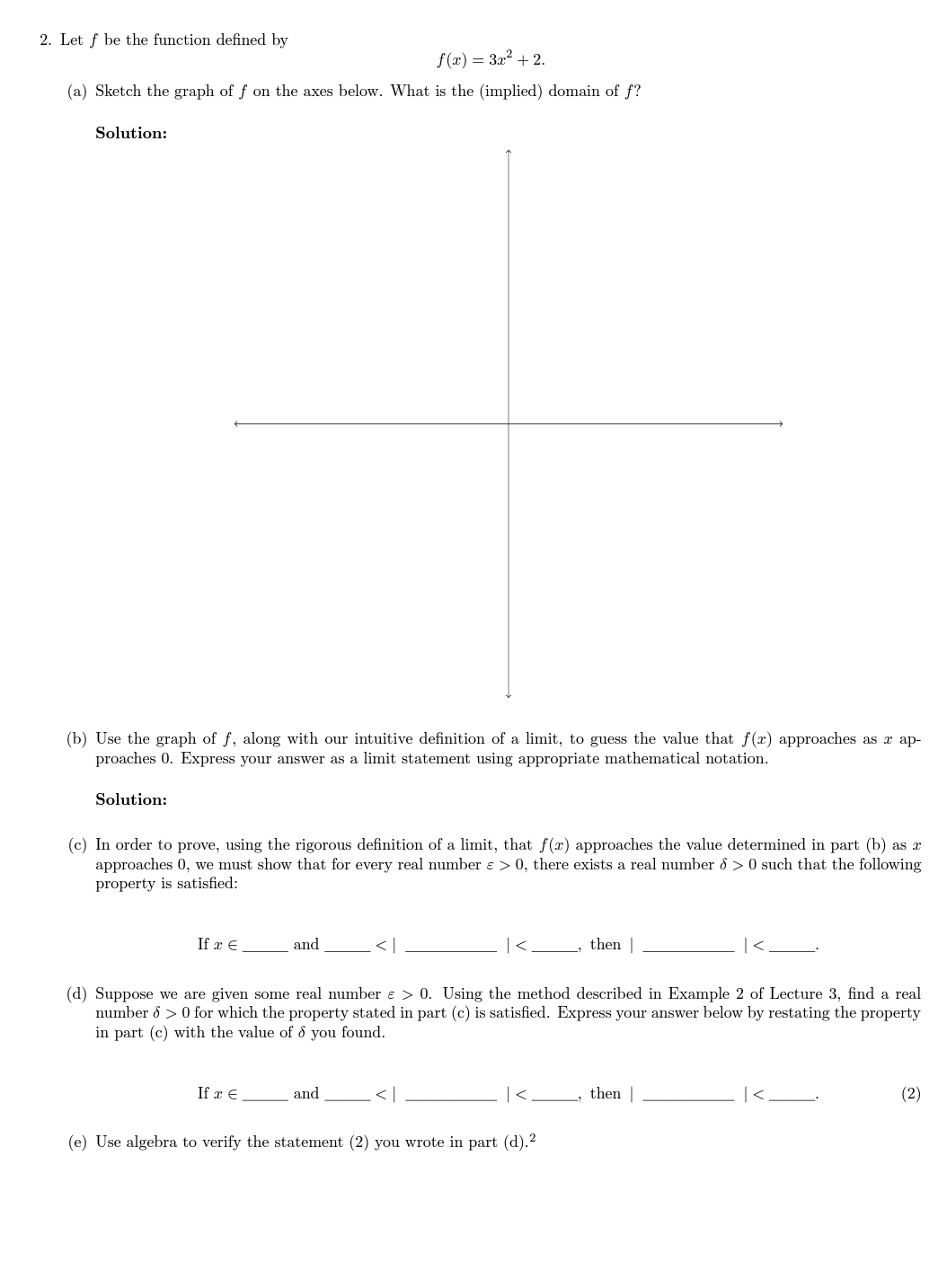 Solved Let f ﻿be the function defined byf(x)=3x2+2. ﻿(a) | Chegg.com