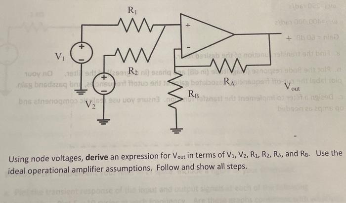 Solved Using node voltages, derive an expression for Vout | Chegg.com