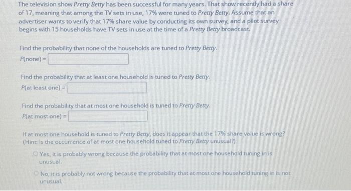 Solved The television show Pretty Betty has been successful | Chegg.com