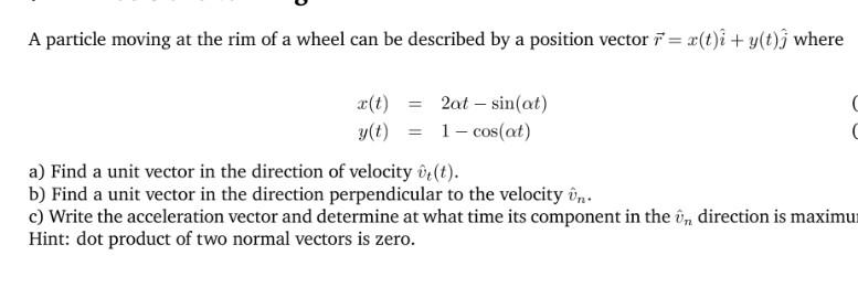 Solved A particle moving at the rim of a wheel can be | Chegg.com