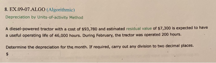 Solved en olgen 7. EX.09-03.ALGO (Algorithmic) Determining | Chegg.com