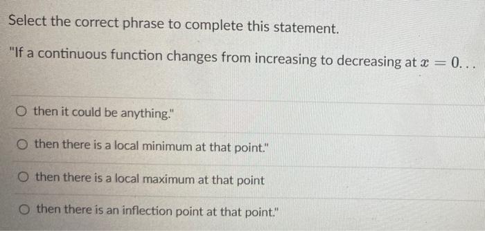 Solved Select the correct phrase to complete this statement. | Chegg.com