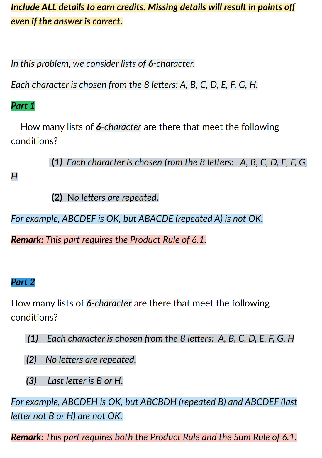Solved Include ALL details to earn credits. Missing details | Chegg.com