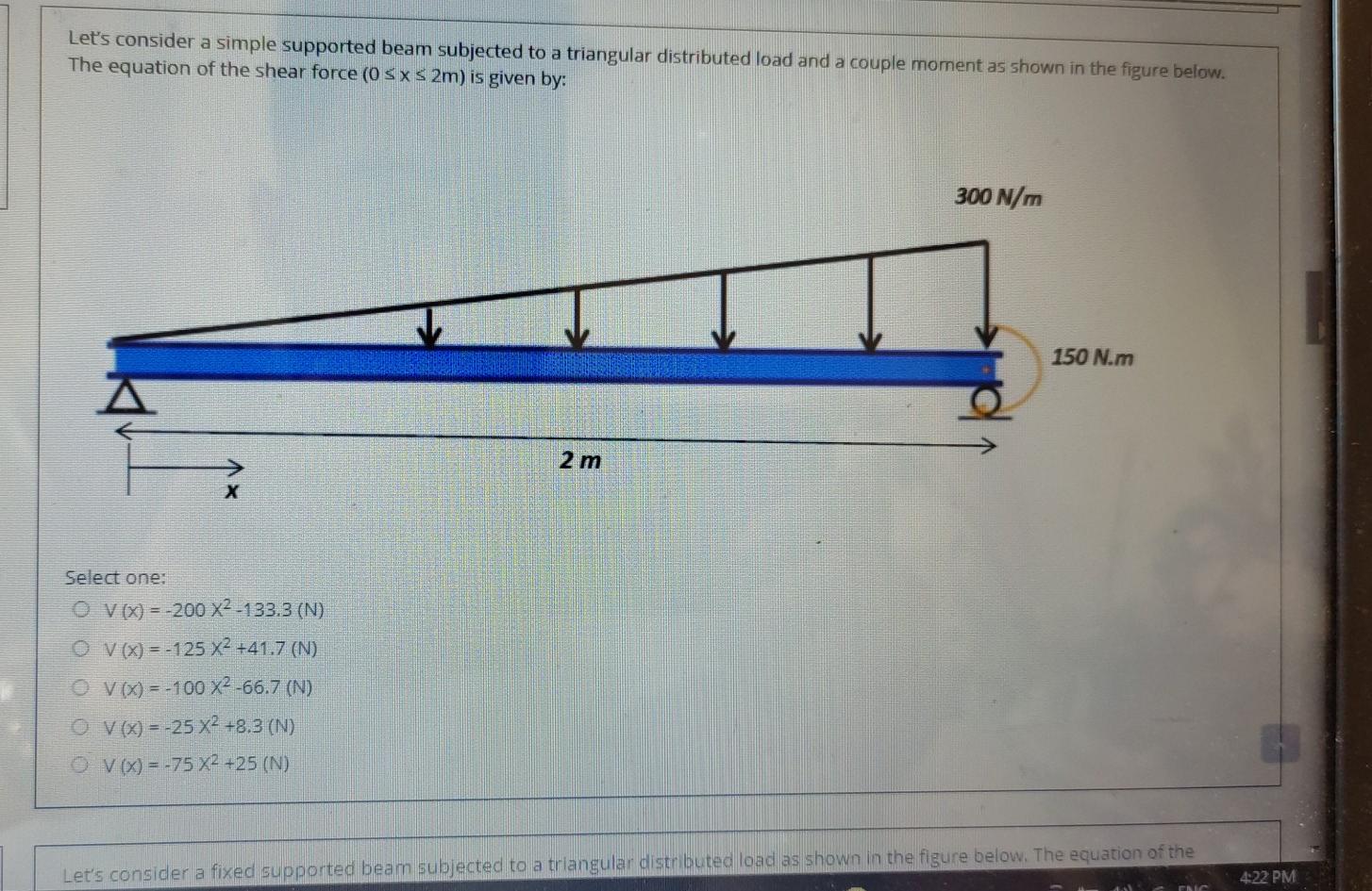 Solved Let's consider a simple supported beam subjected to a | Chegg.com